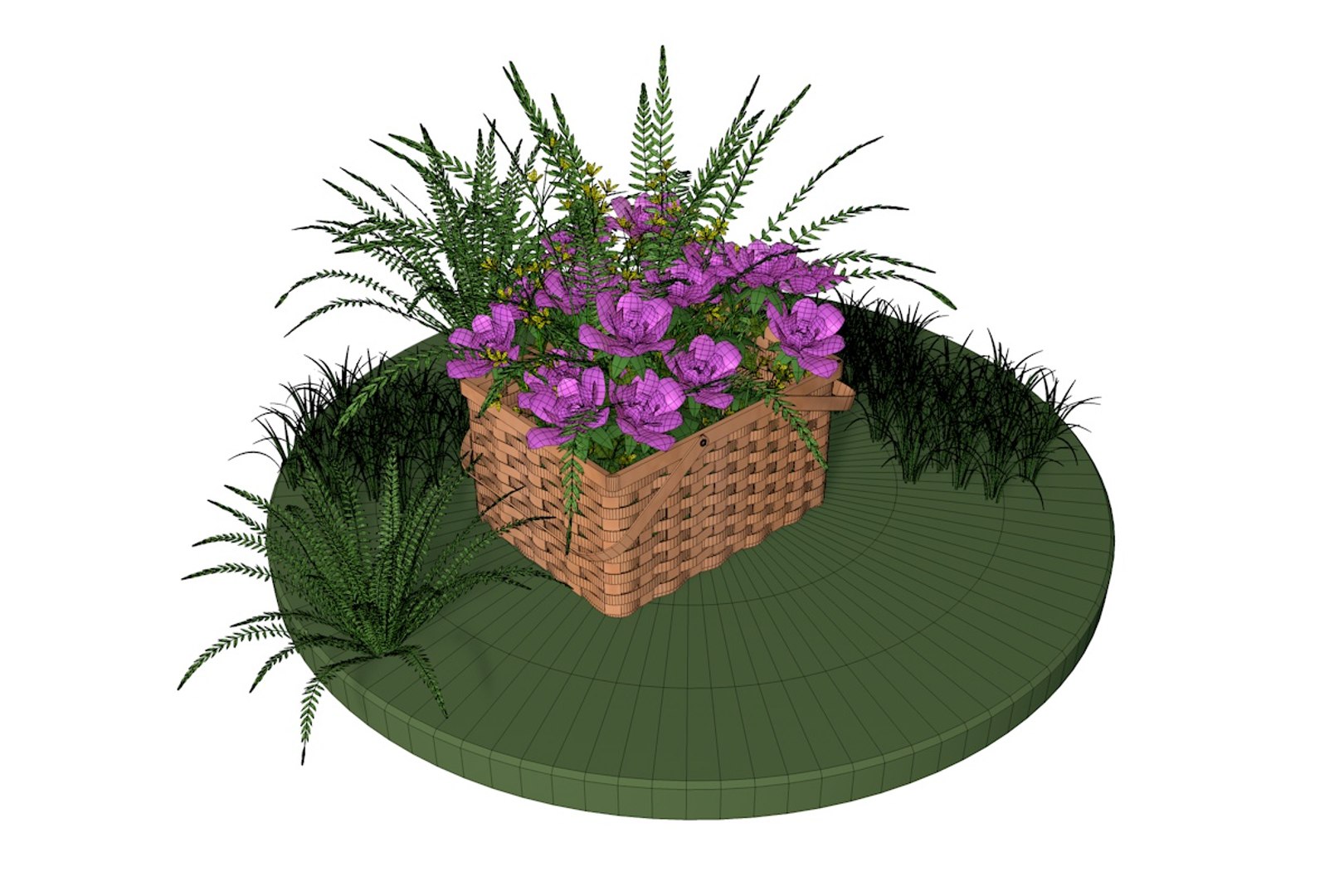 3D Flower Basket Model - TurboSquid 1463750