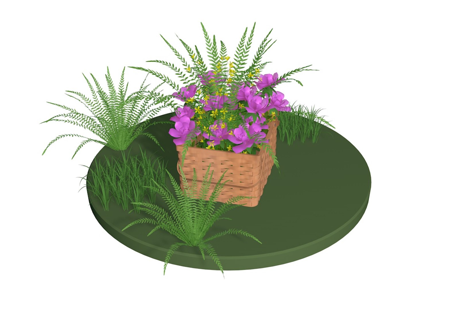 3D Flower Basket Model - TurboSquid 1463750