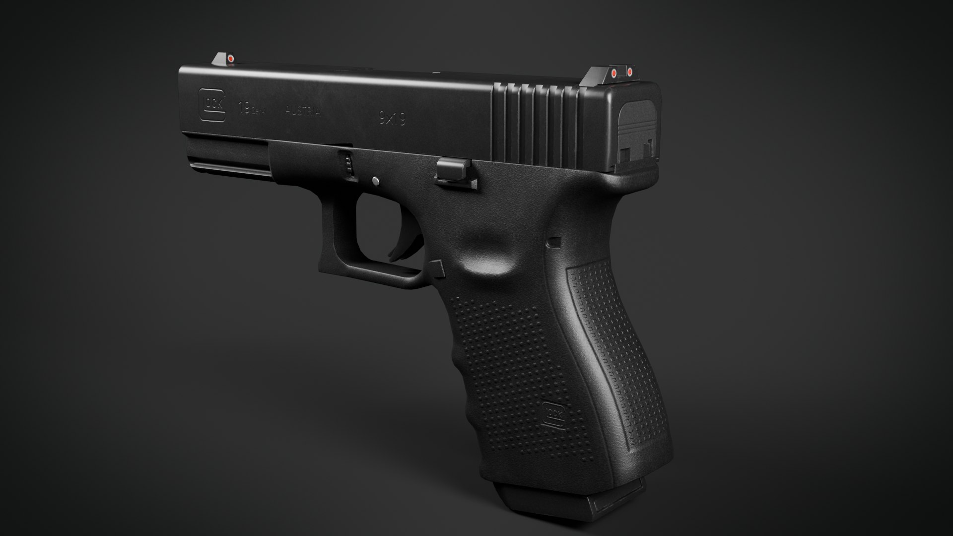 3D Glock 19 Pistol-Game Ready Model - TurboSquid 2396278
