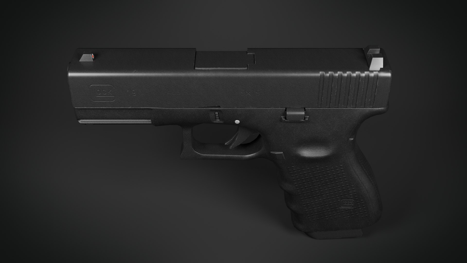 3D Glock 19 Pistol-Game Ready Model - TurboSquid 2396278