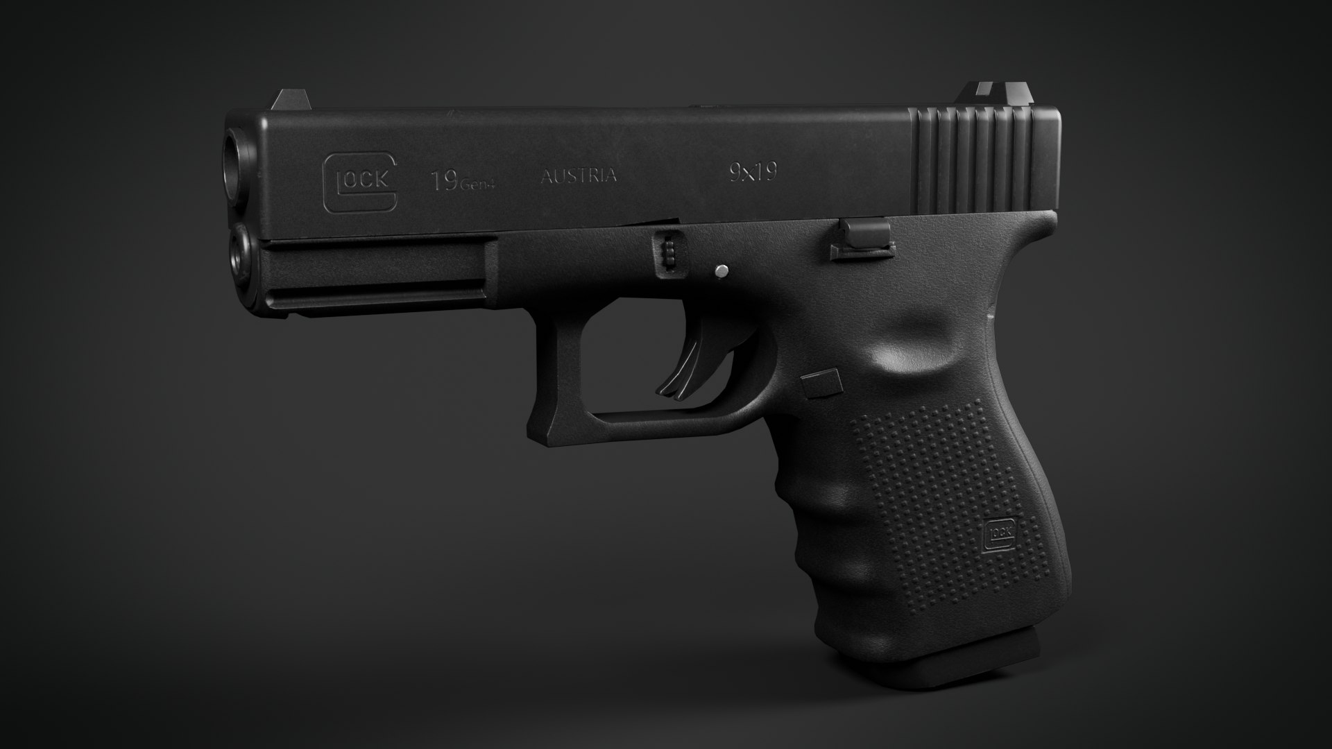 3D Glock 19 Pistol-Game Ready Model - TurboSquid 2396278