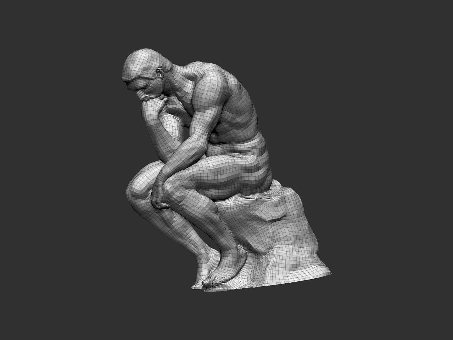 Sculpture Of A Thinker Model - TurboSquid 2239530