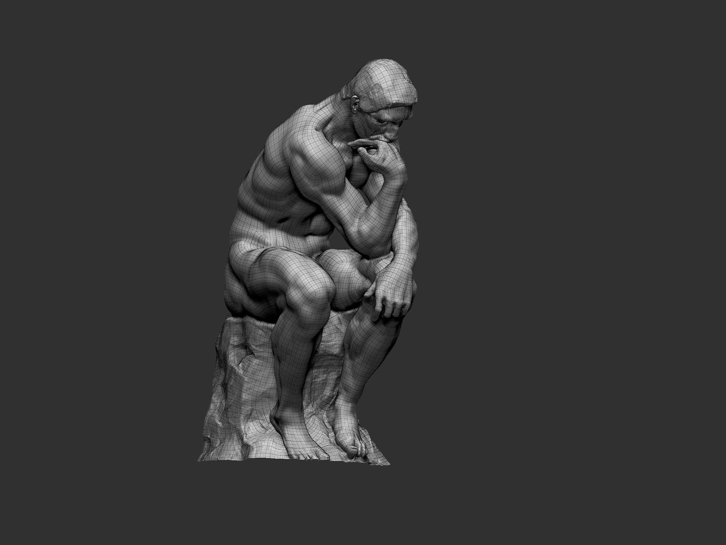 Sculpture Of A Thinker Model - TurboSquid 2239530