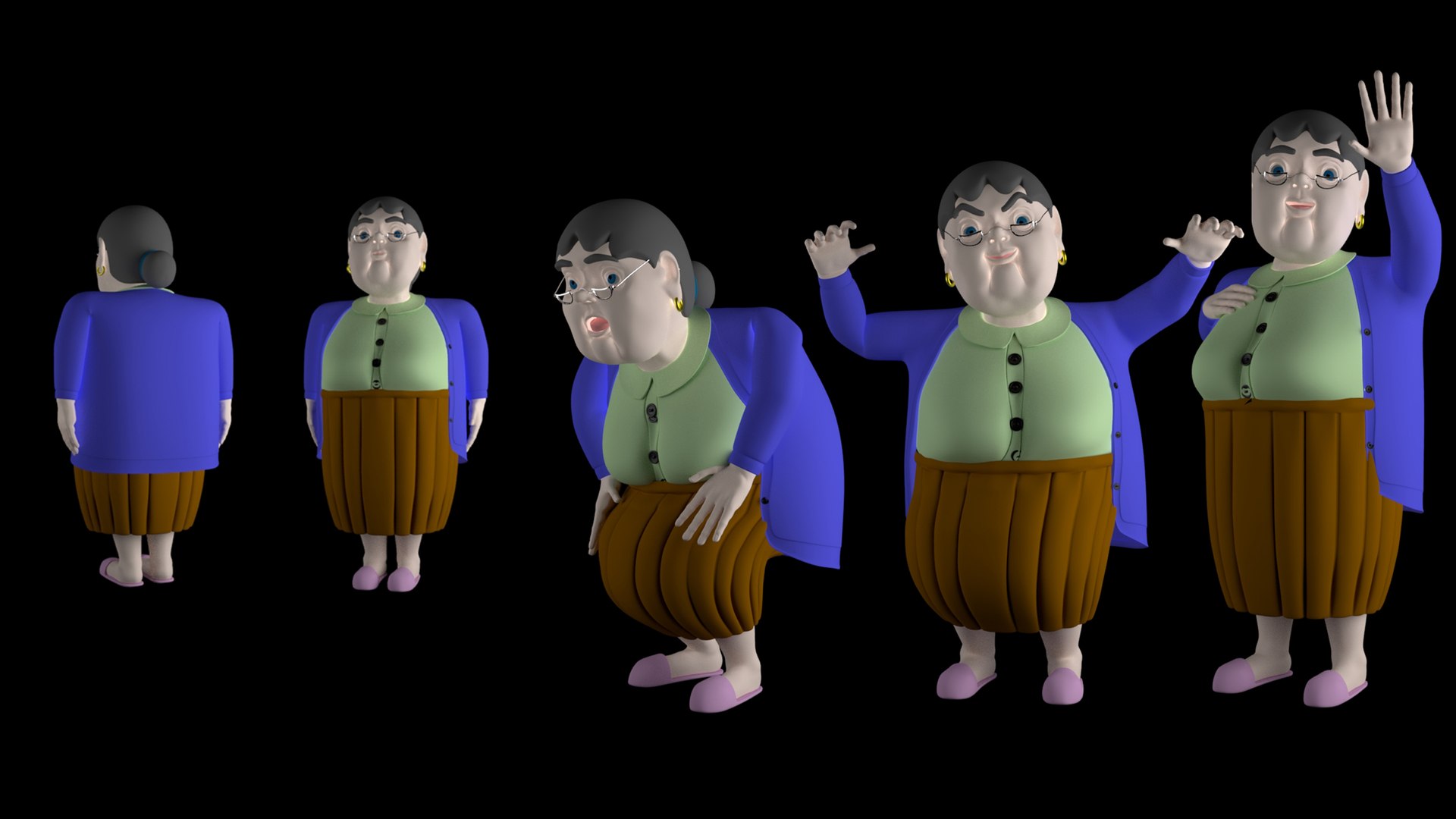 Character Grandmother Lady 3D Model - TurboSquid 1585422