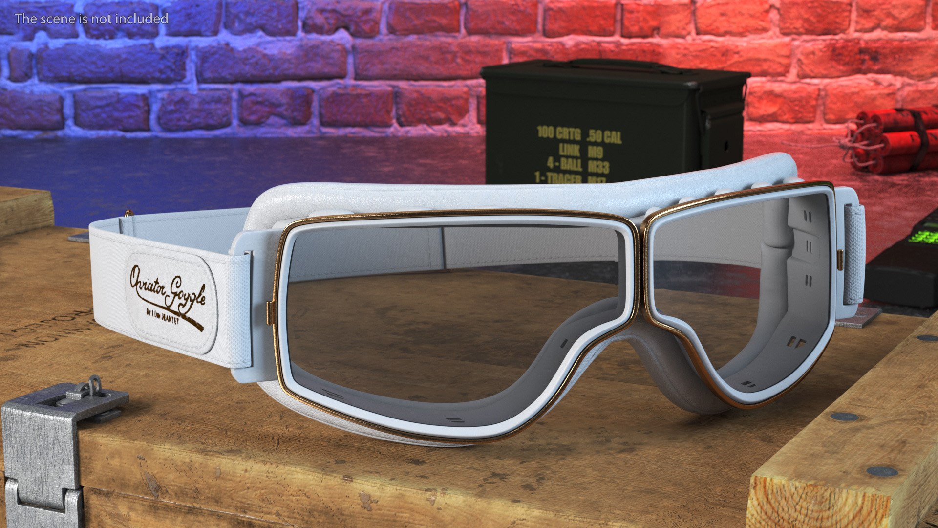 3D Model White Aviator Goggles - TurboSquid 2388860