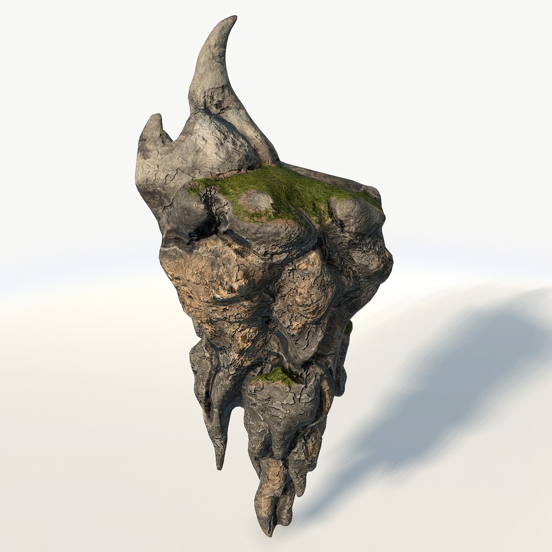 3d model floating island rock