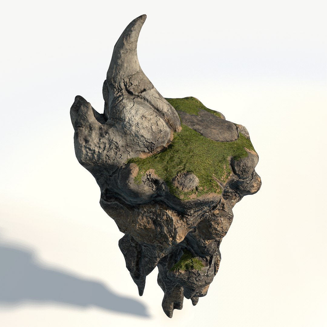 3d model floating island rock