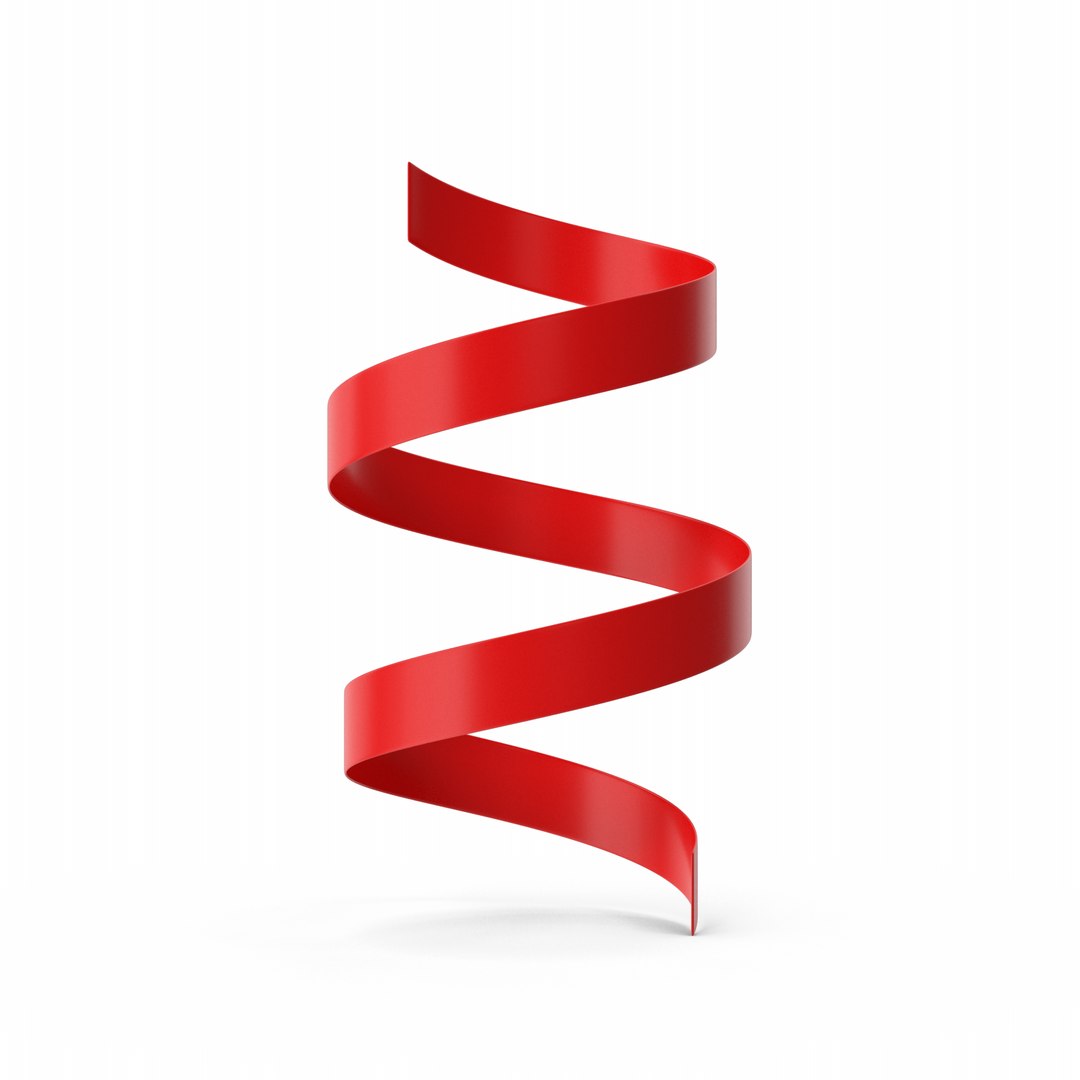 3D Red Curly Ribbon - TurboSquid 2073859