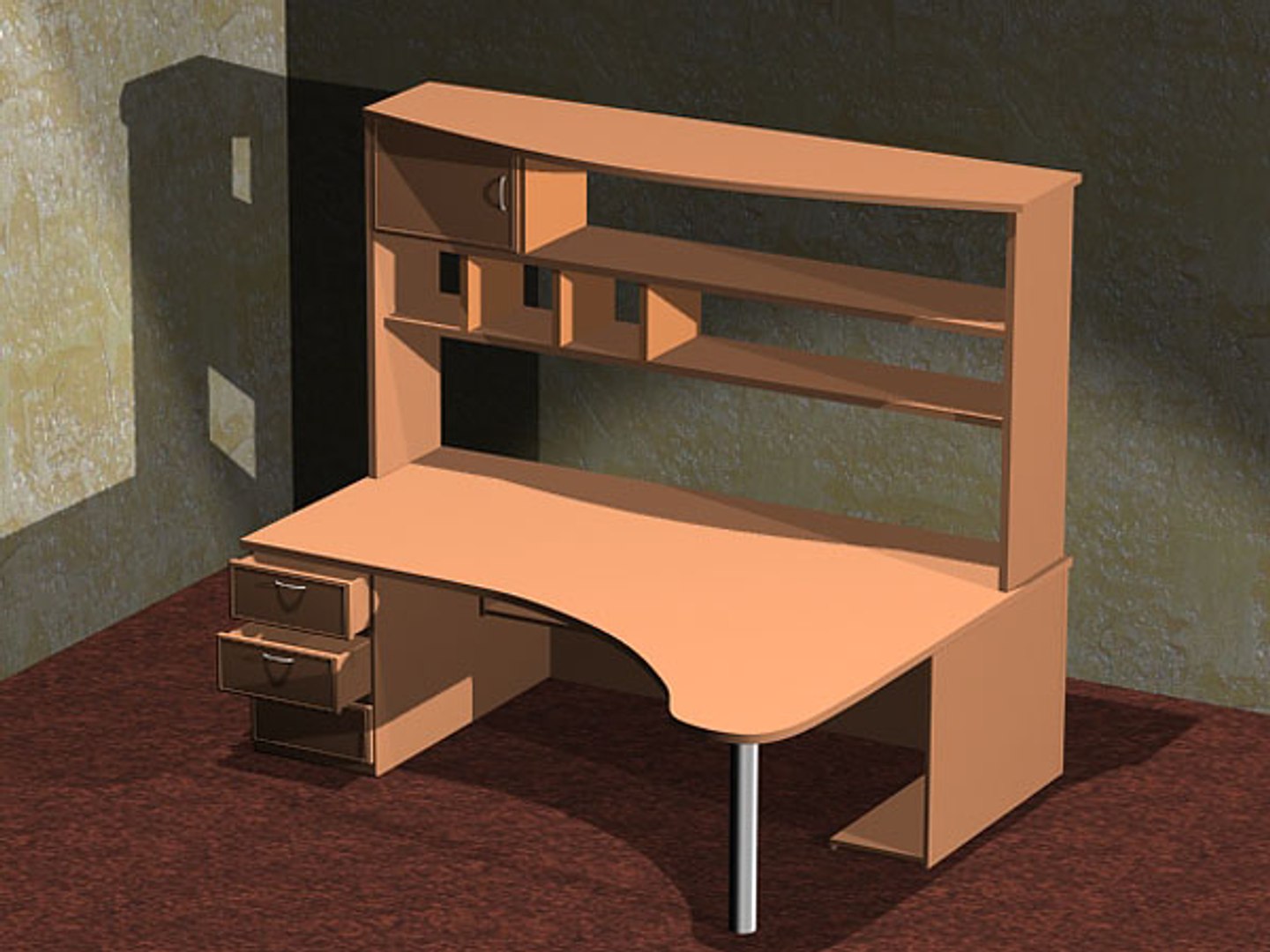 computer desk 3d model