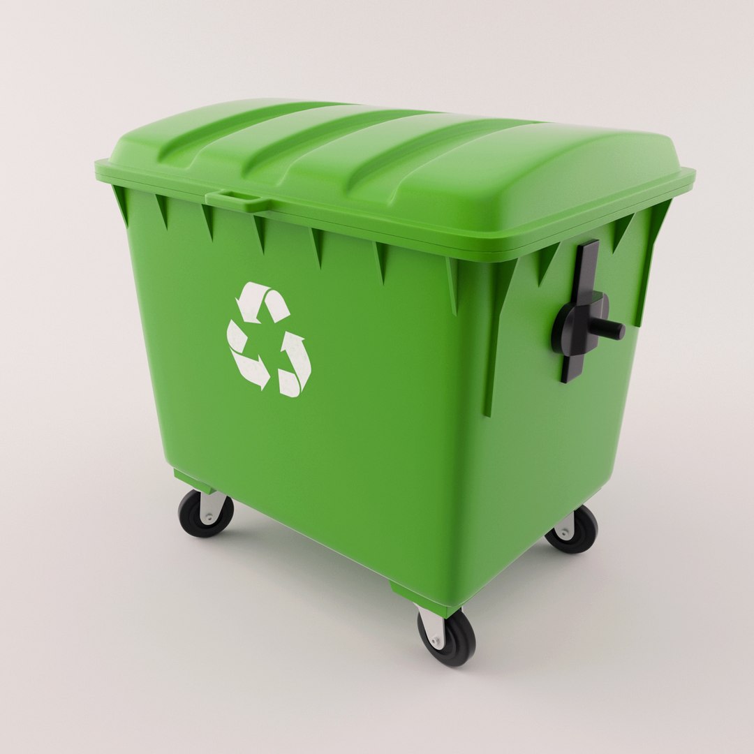 3d Plastic Waste Container Model