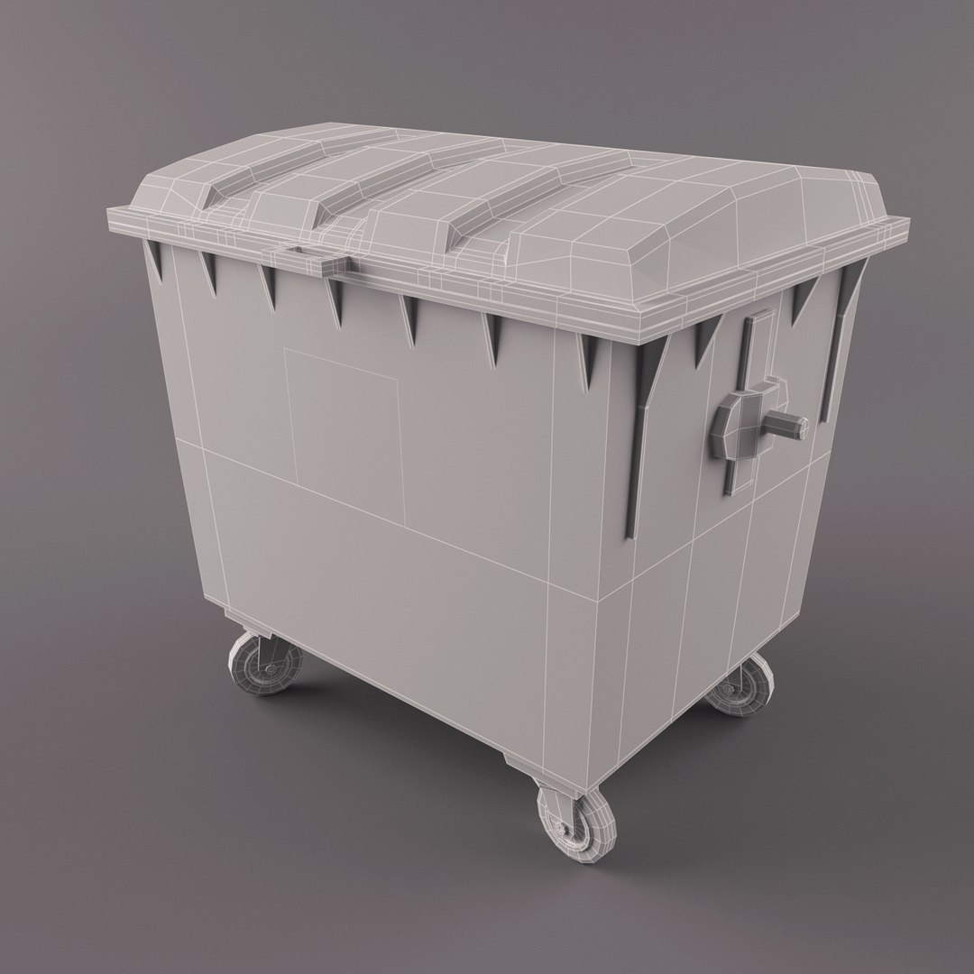 3d Plastic Waste Container Model