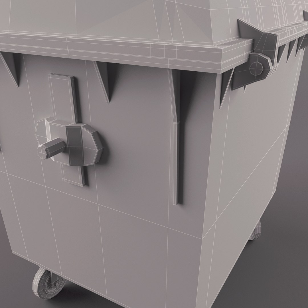 3d Plastic Waste Container Model