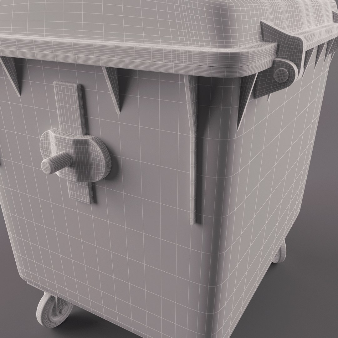 3d Plastic Waste Container Model