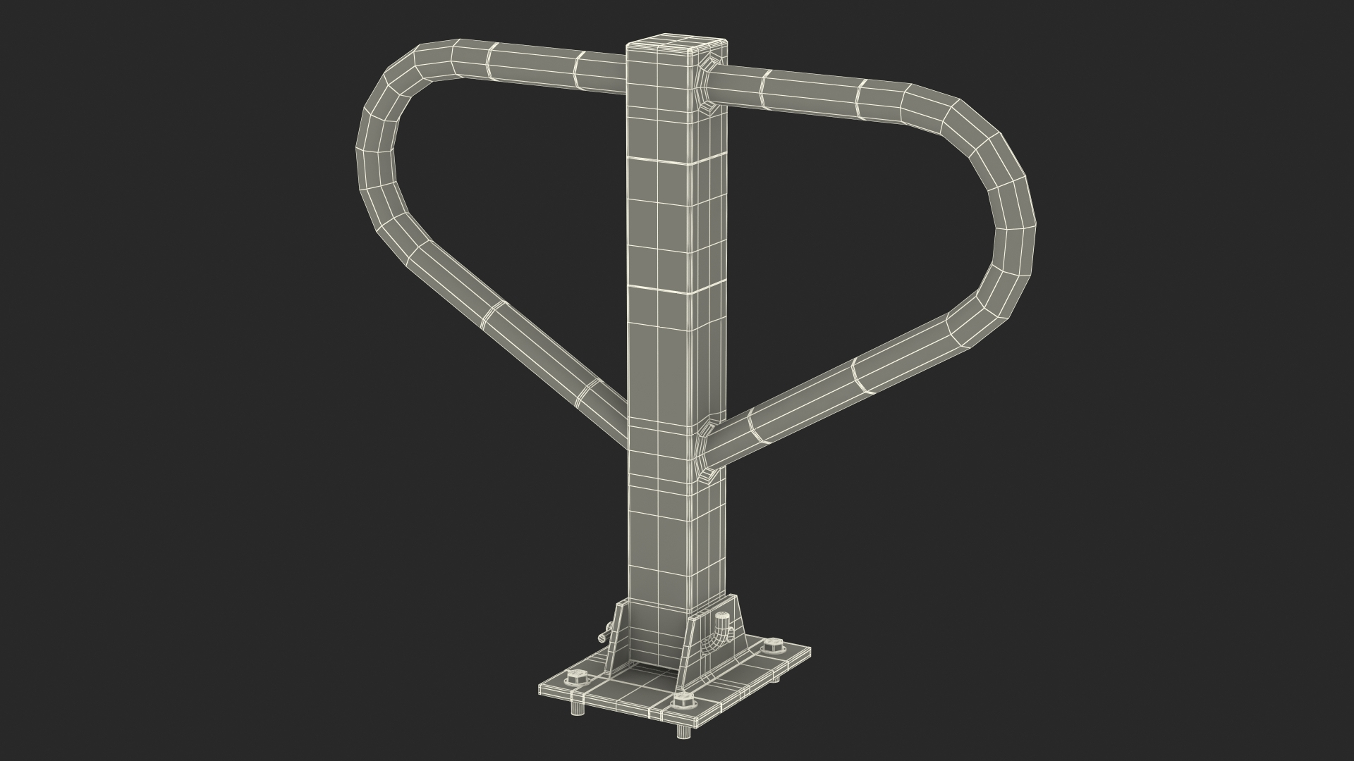 3D Security Folding Parking Post - TurboSquid 1654929