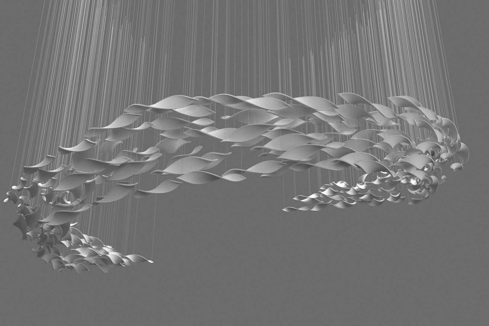 3D Model Waves Chandelier - TurboSquid 1869600