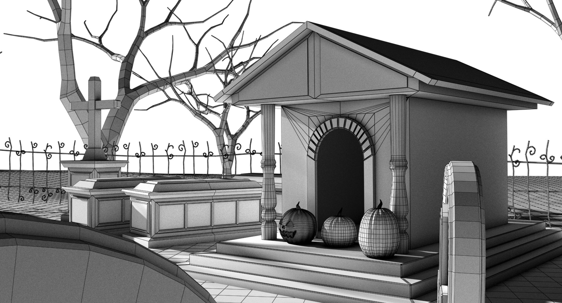 3D Model Cemetery Gravestone - TurboSquid 1499717