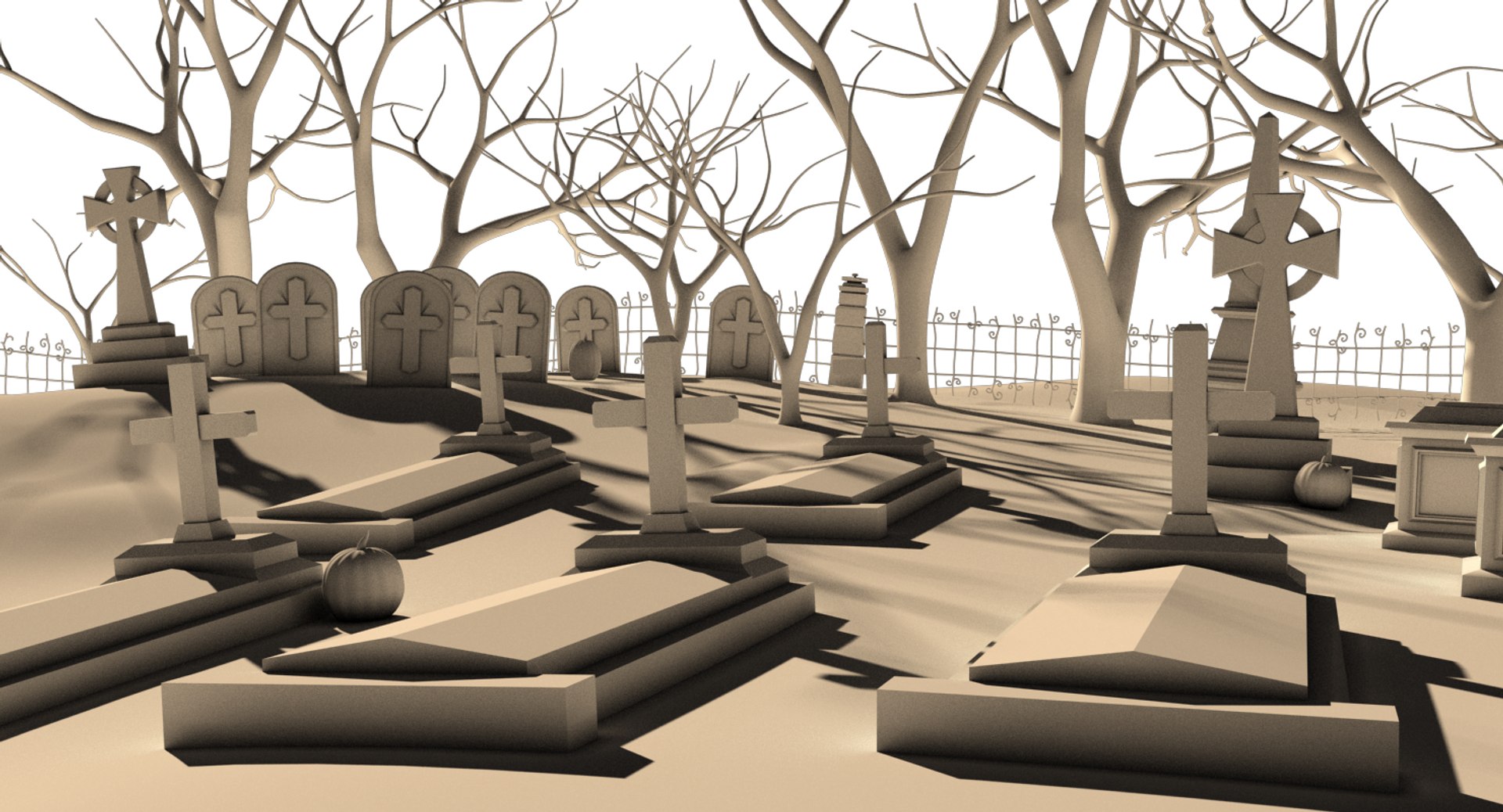 3D Model Cemetery Gravestone - TurboSquid 1499717