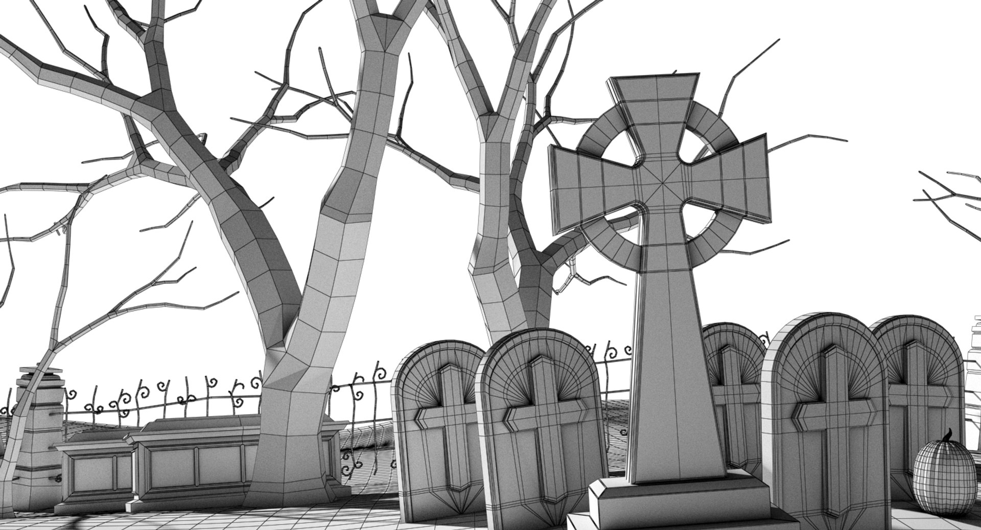 3D Model Cemetery Gravestone - TurboSquid 1499717