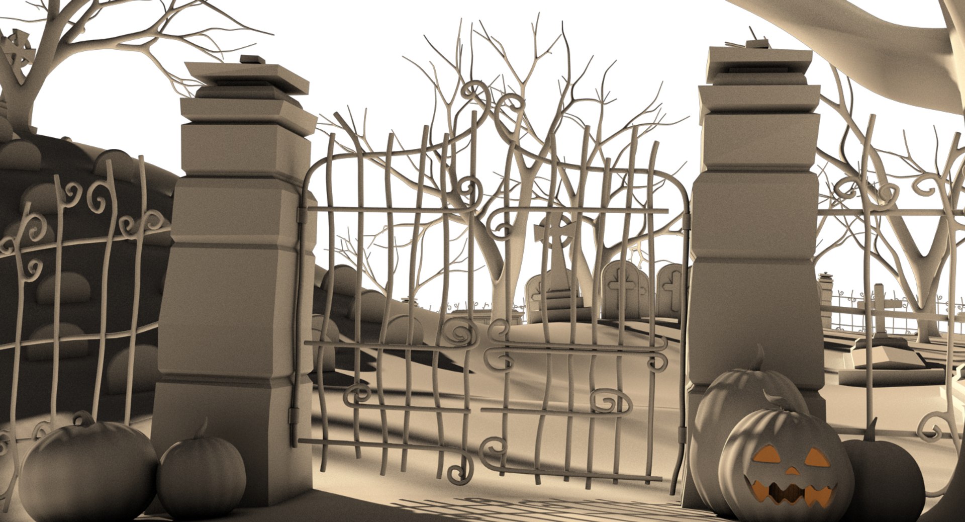 3D Model Cemetery Gravestone - TurboSquid 1499717