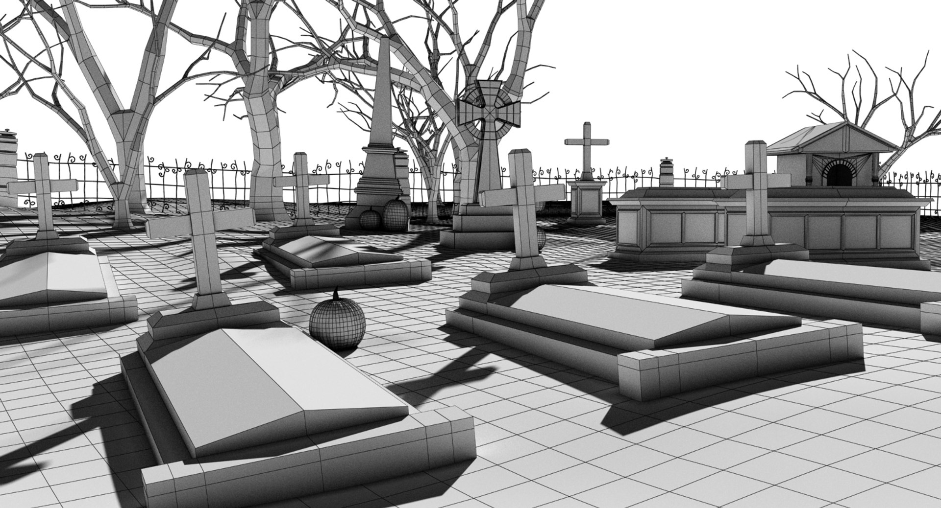 3D Model Cemetery Gravestone - TurboSquid 1499717