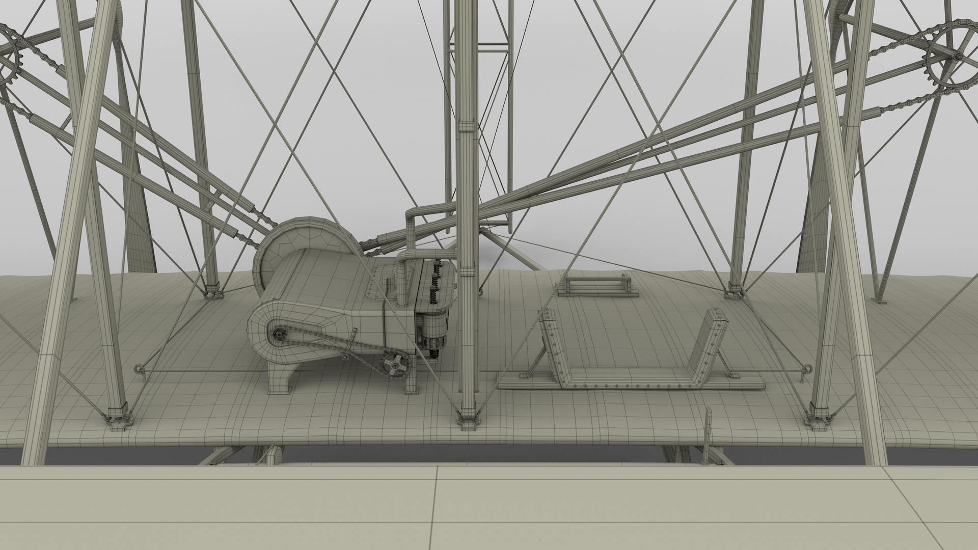 3d Rigged Wright Flyer Model