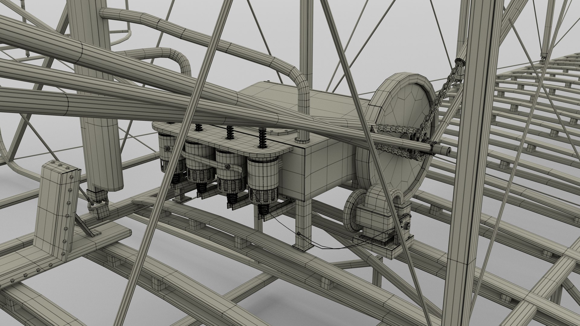 3d Rigged Wright Flyer Model