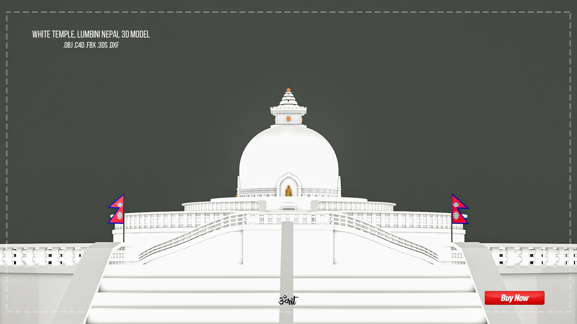 3D White Temple Lumbini Model - TurboSquid 1693330
