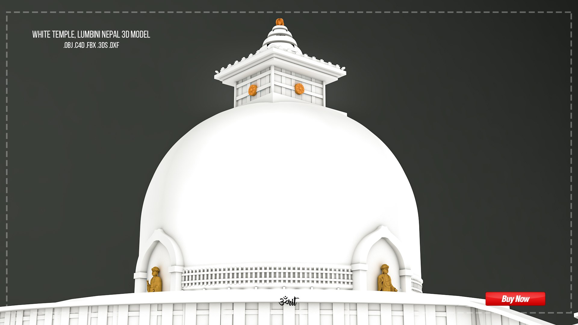 3D White Temple Lumbini Model - TurboSquid 1693330
