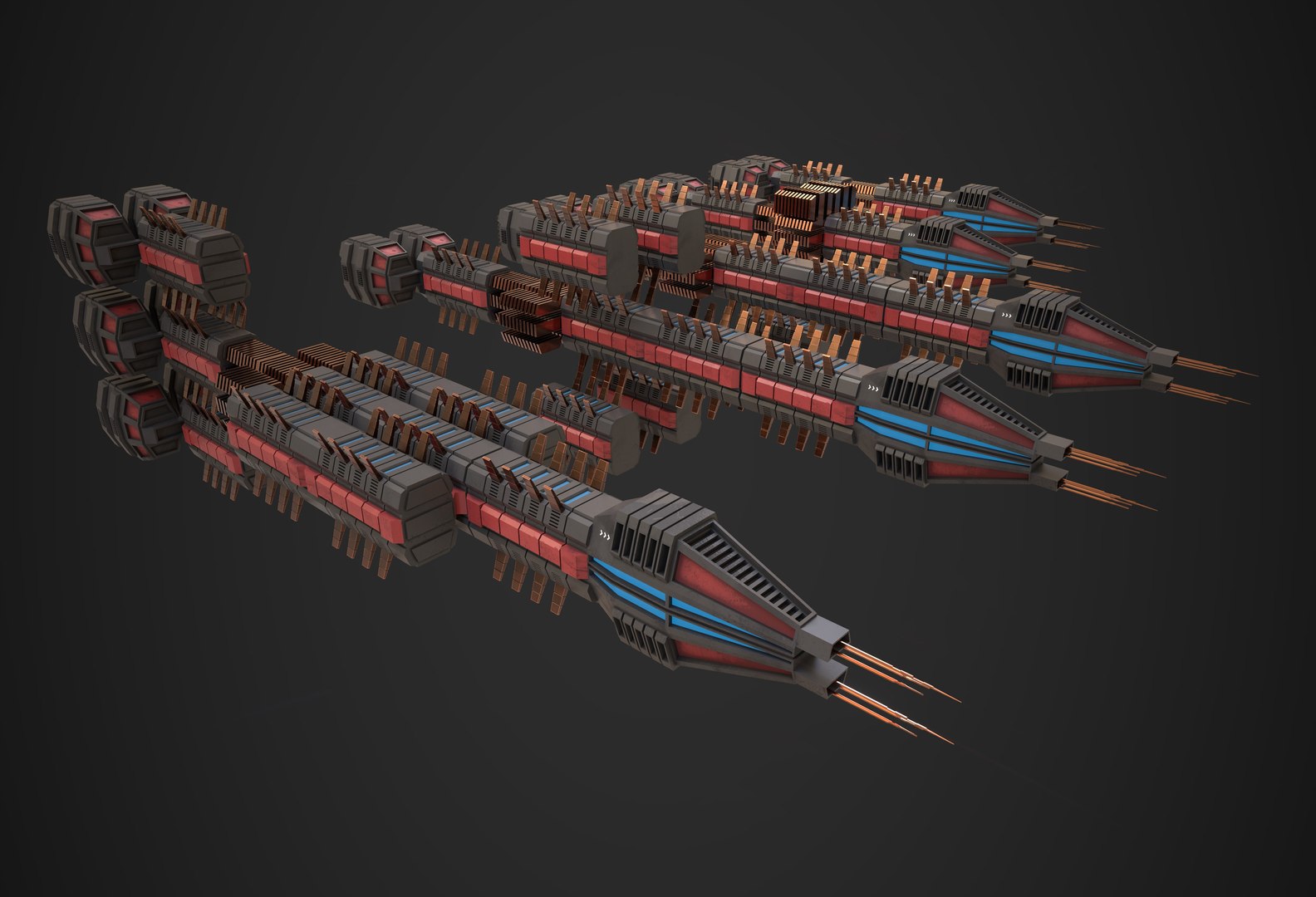 Modular Space Ship Seven 3D Model - TurboSquid 2432703