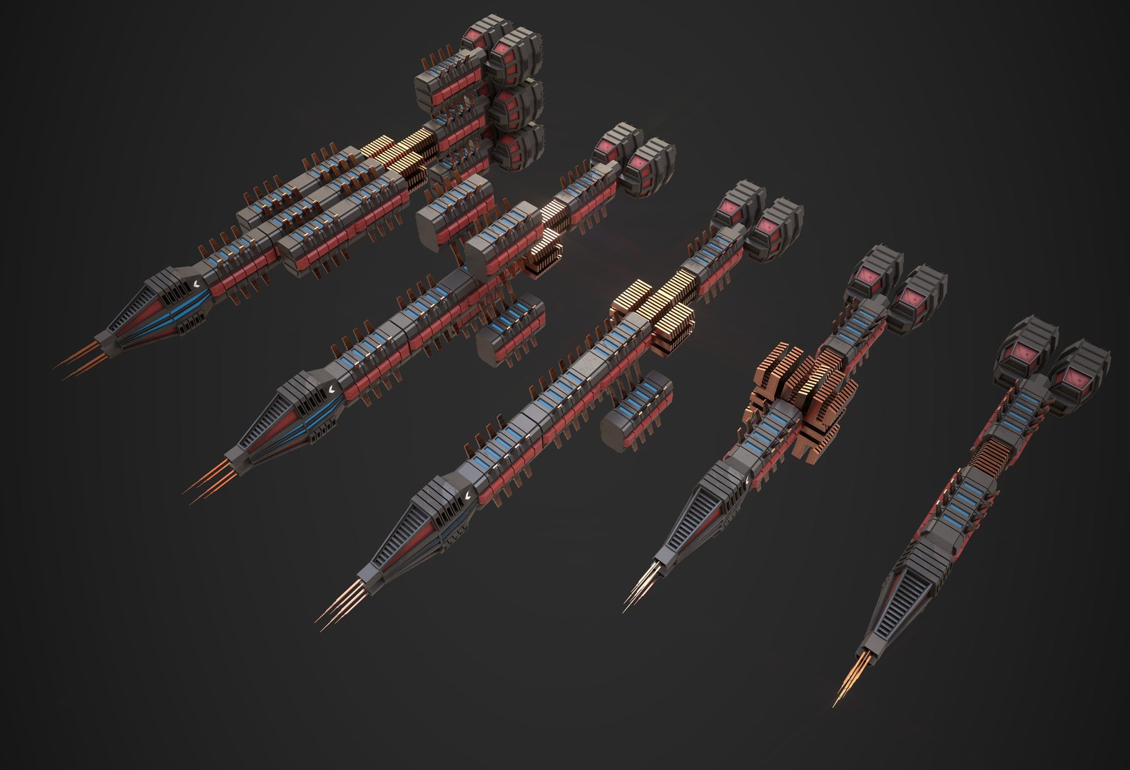 Modular Space Ship Seven 3D Model - TurboSquid 2432703