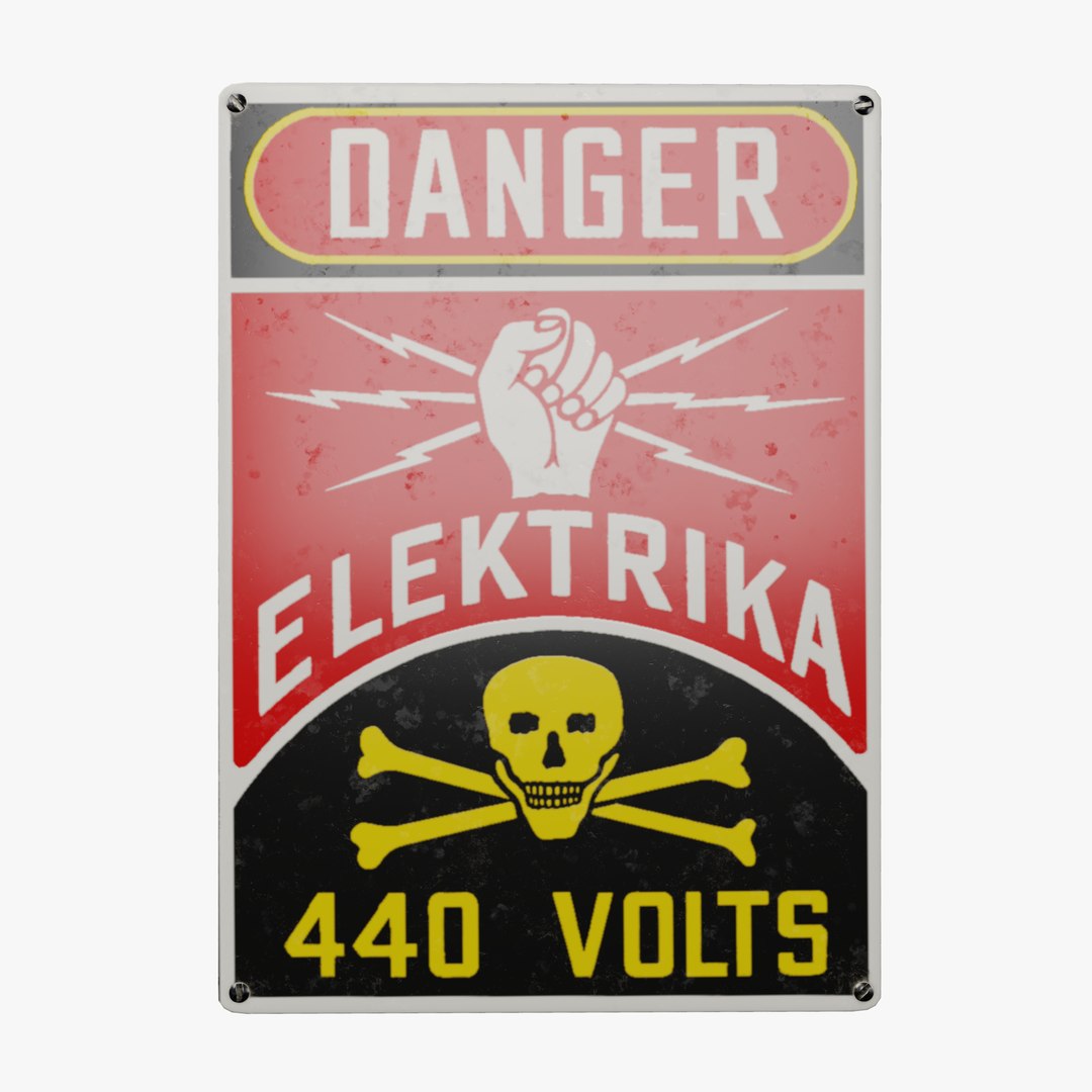 Vintage 1930 Electric Danger Sign Model - TurboSquid 1600456