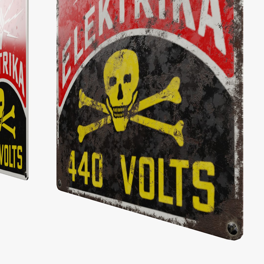 Vintage 1930 Electric Danger Sign Model - TurboSquid 1600456