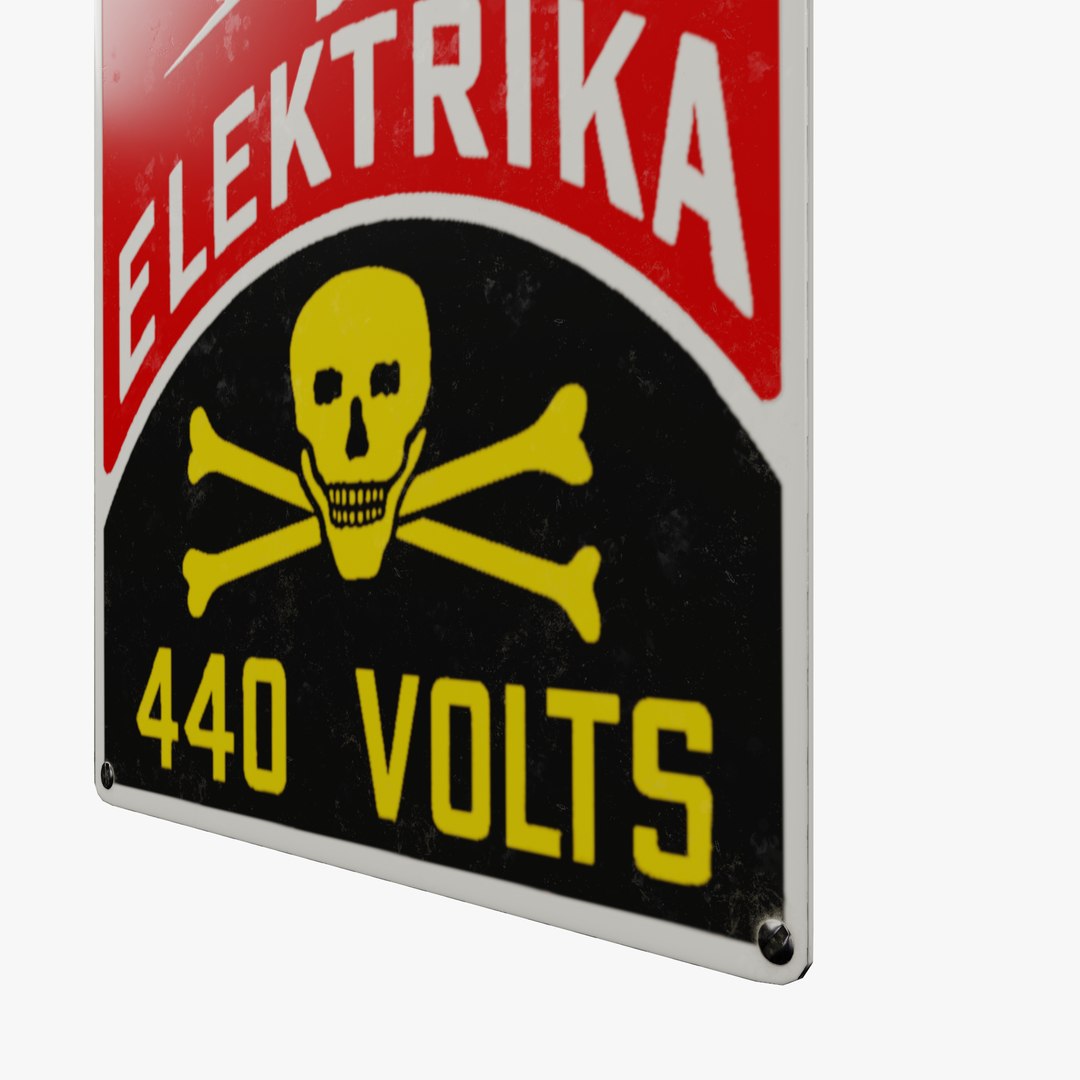 Vintage 1930 Electric Danger Sign Model - TurboSquid 1600456