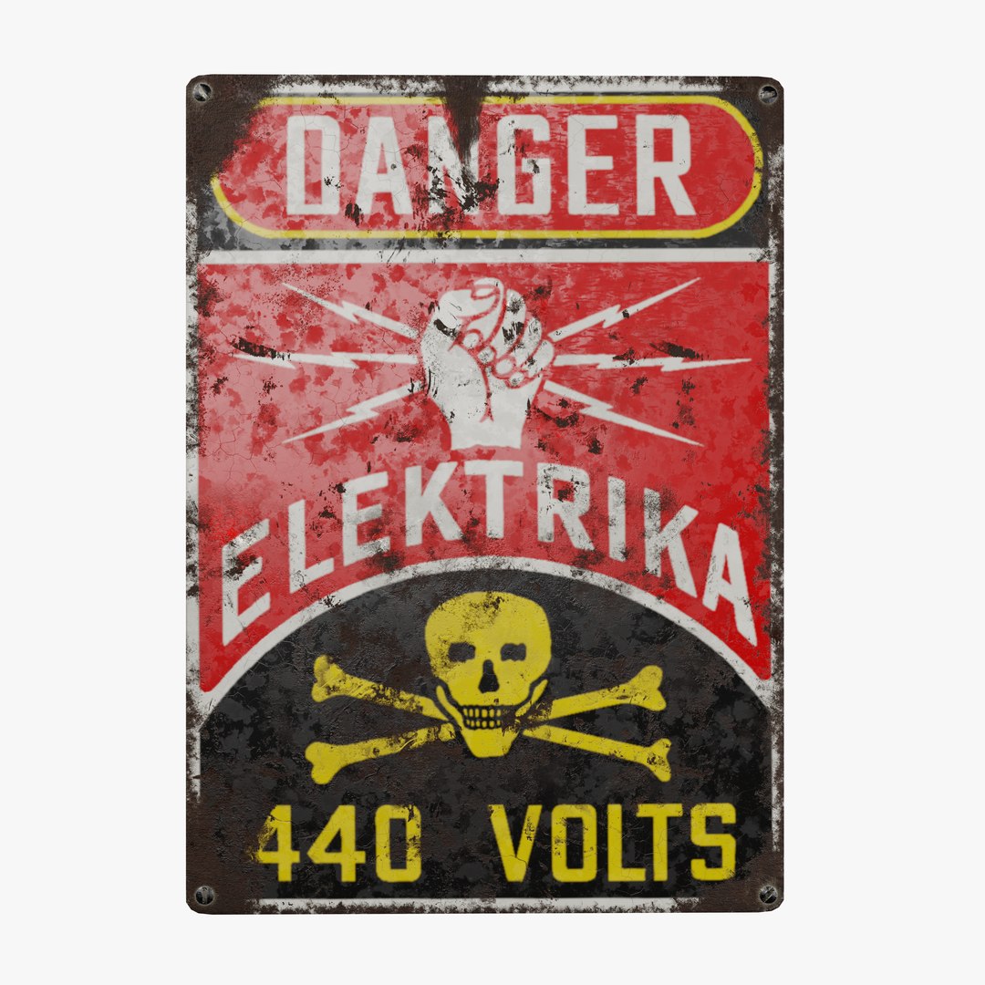 Vintage 1930 Electric Danger Sign Model - TurboSquid 1600456