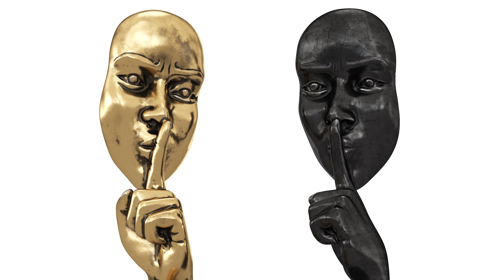 3D Silence Gesture Figurine - TurboSquid 2398752