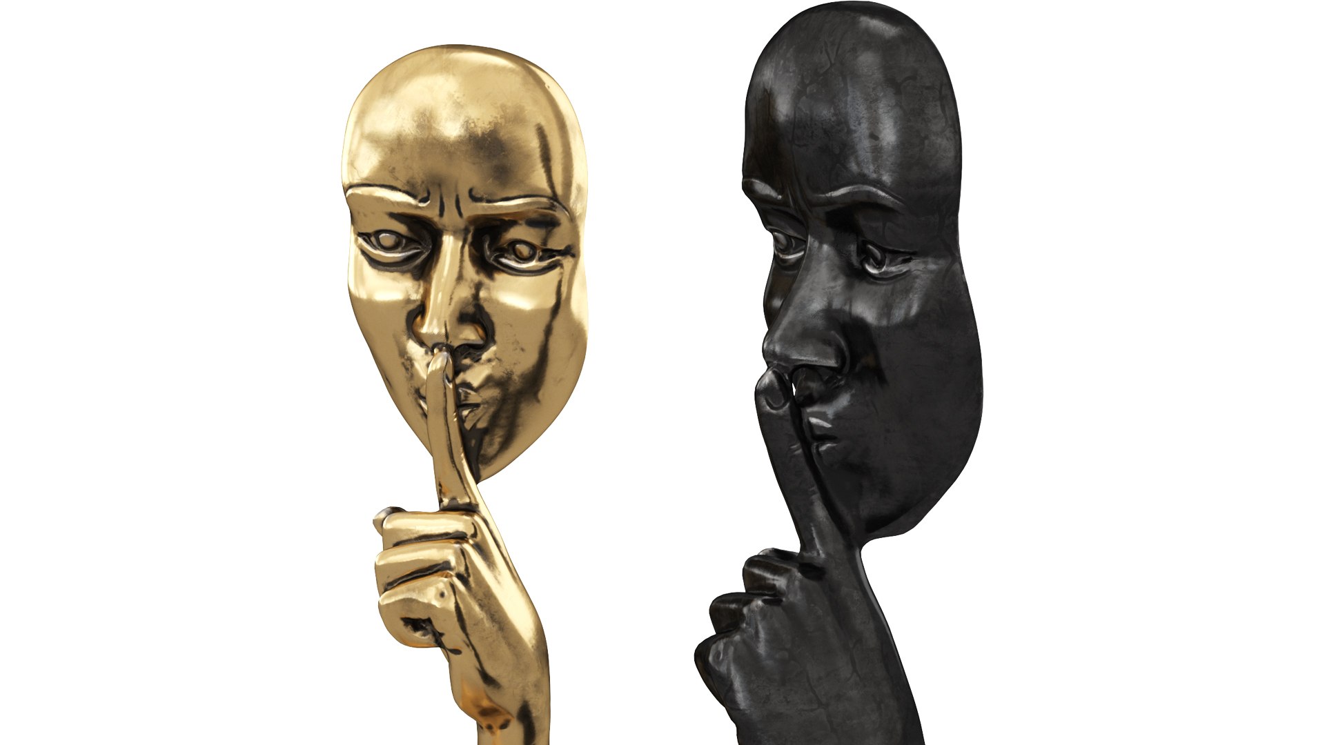 3D Silence Gesture Figurine - TurboSquid 2398752