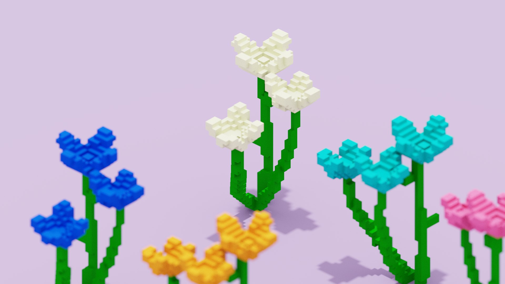 3D Voxel Flowers Pack - TurboSquid 1957175