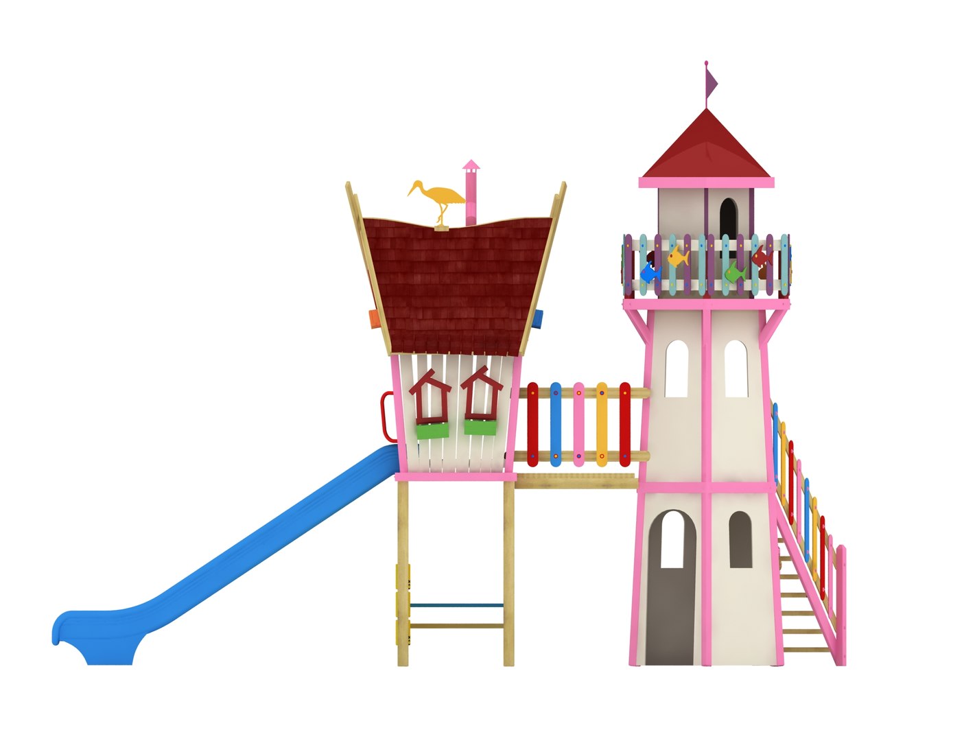 3D Lighthouse Wood Playground Model - TurboSquid 1535499