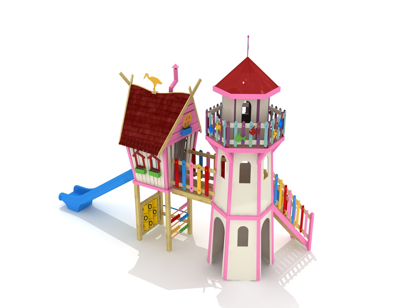 3D Lighthouse Wood Playground Model - TurboSquid 1535499