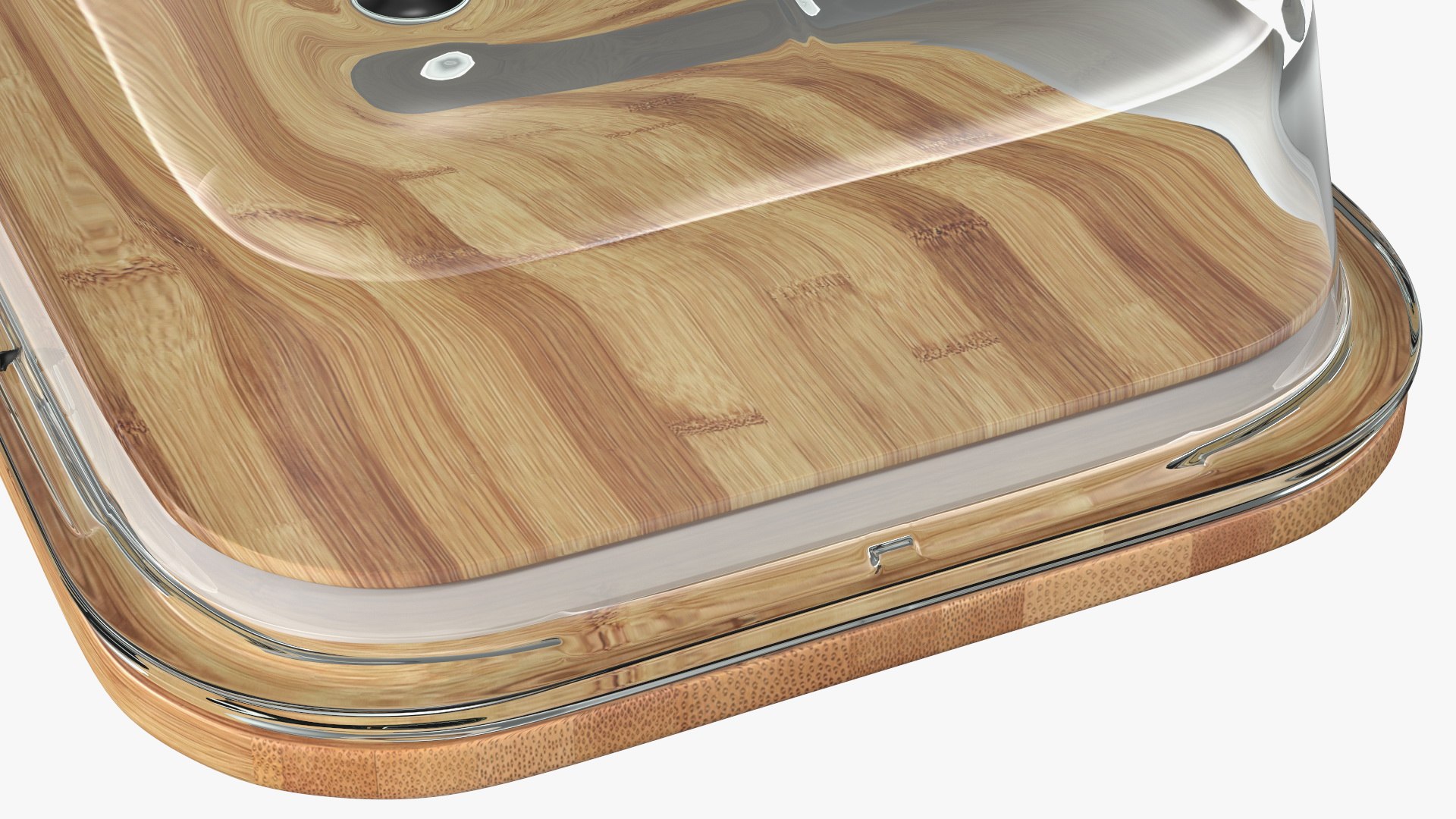 Rectangular Glass Food Storage Container with Bamboo Lid 1000ml 3D ...