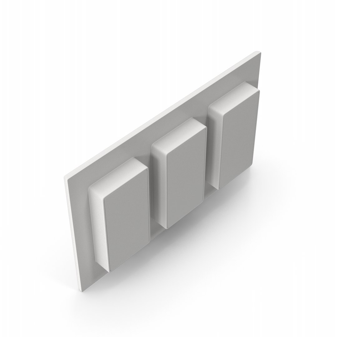 3D Double Socket Outlet And Light Switch model - TurboSquid 2164413