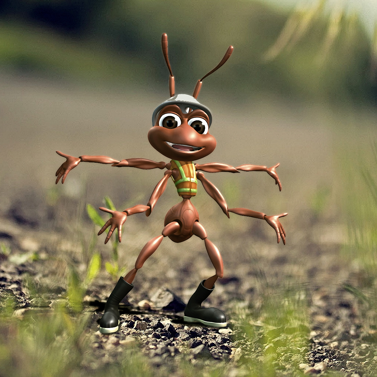 worker ant rigged animation character 3d max