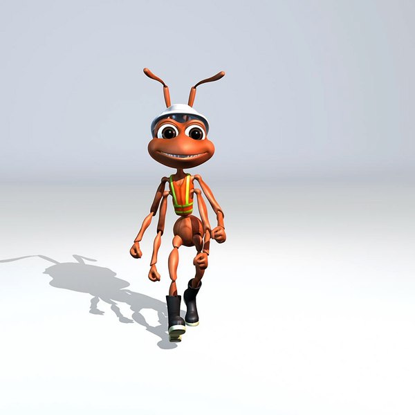 worker ant rigged animation character 3d max