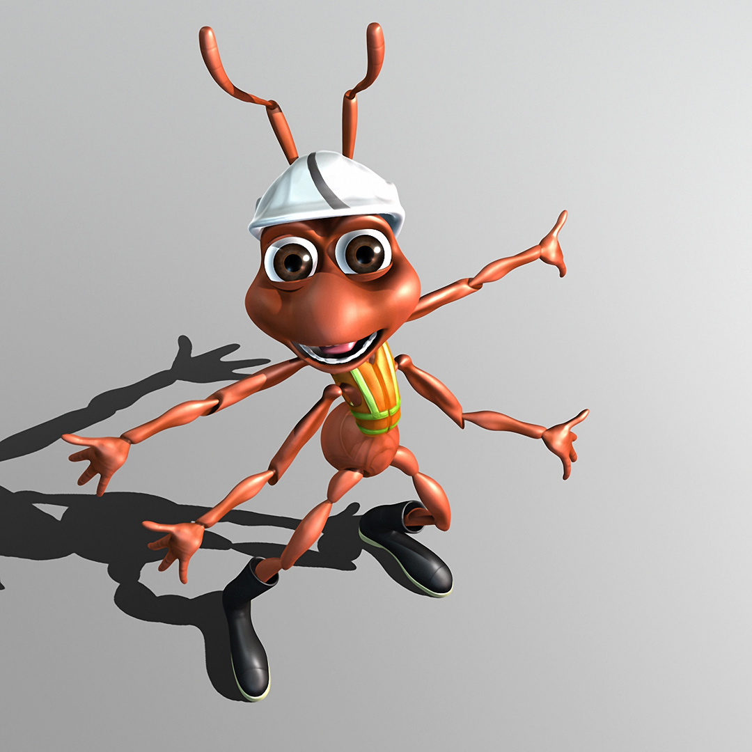 worker ant rigged animation character 3d max