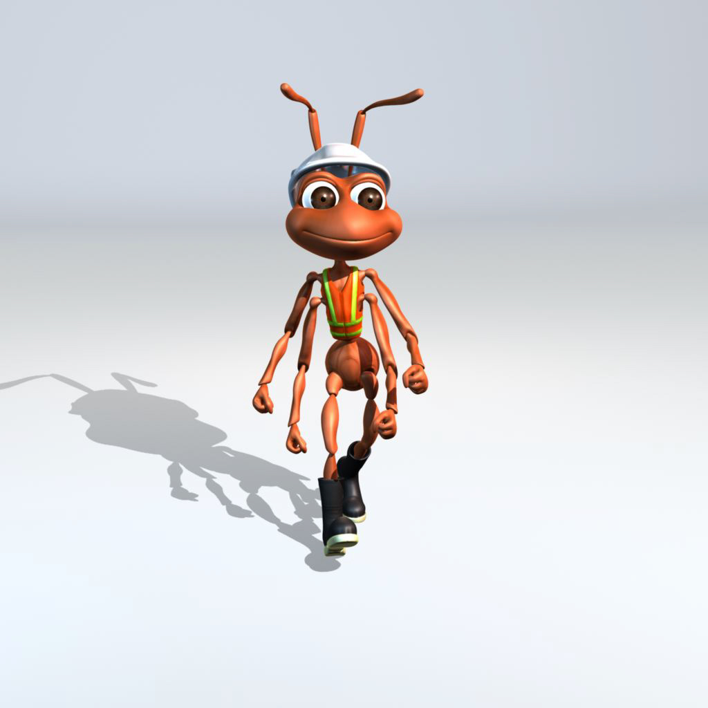 worker ant rigged animation character 3d max