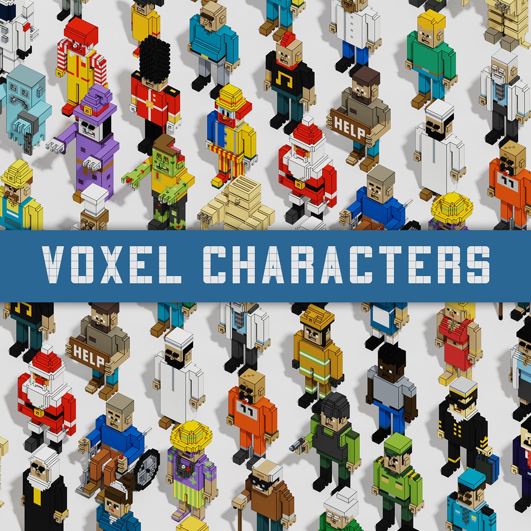 Voxel Characters Pack 40 Characters Model - TurboSquid 2145858
