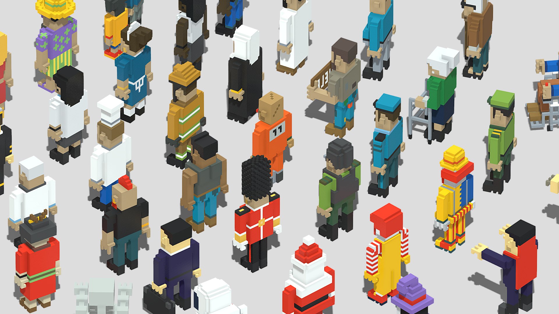 Voxel Characters Pack 40 Characters model - TurboSquid 2145858