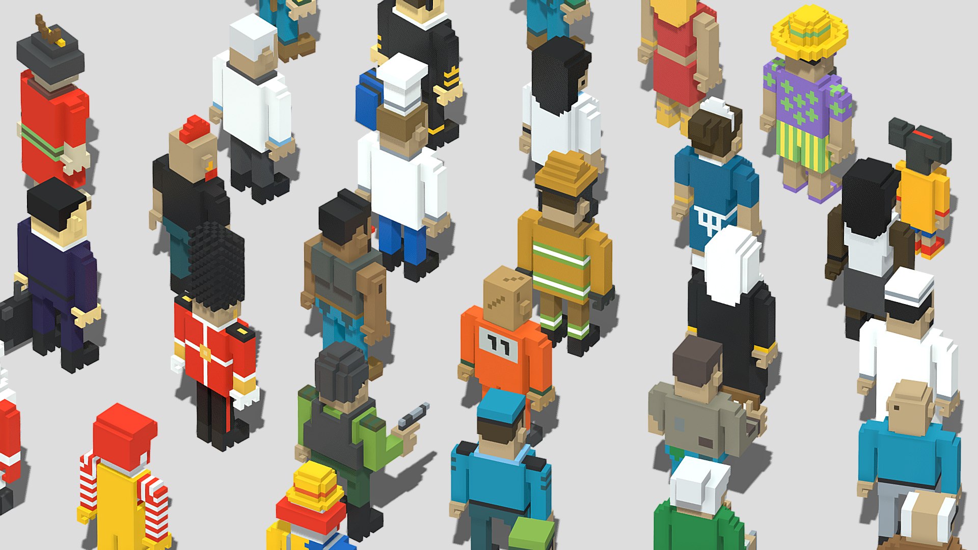 Voxel Characters Pack 40 Characters model - TurboSquid 2145858
