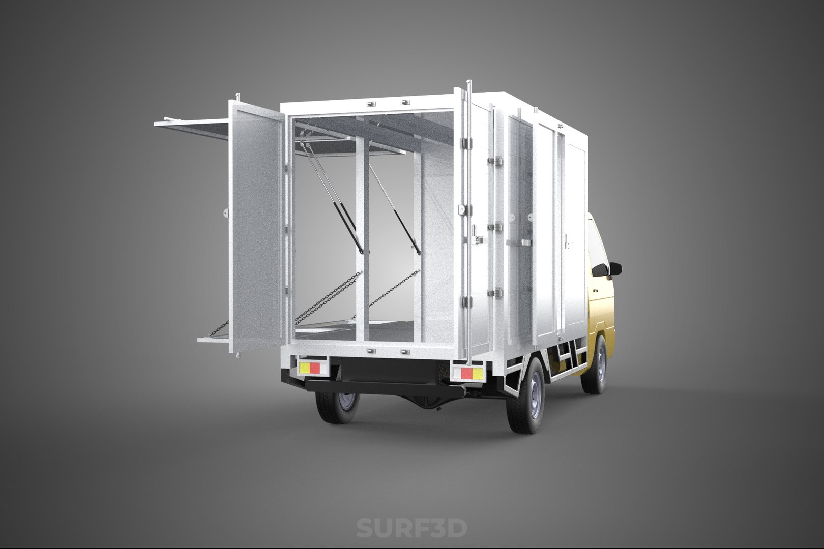 3D Model SLIDING SIDE DOOR BOX TRUCK SLIDE PANEL GATE LOADER DROP ...