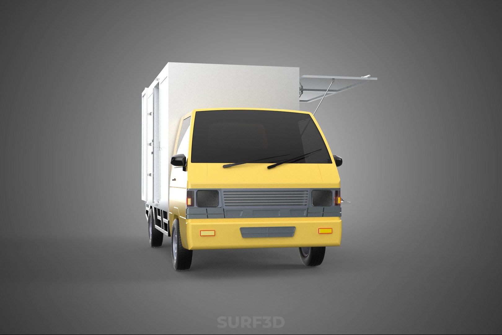 3D Model SLIDING SIDE DOOR BOX TRUCK SLIDE PANEL GATE LOADER DROP ...